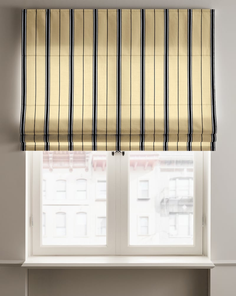 The Triple Stripe – Sunrise/Black | Room-Darkening Roman Shade | NORDIC ...