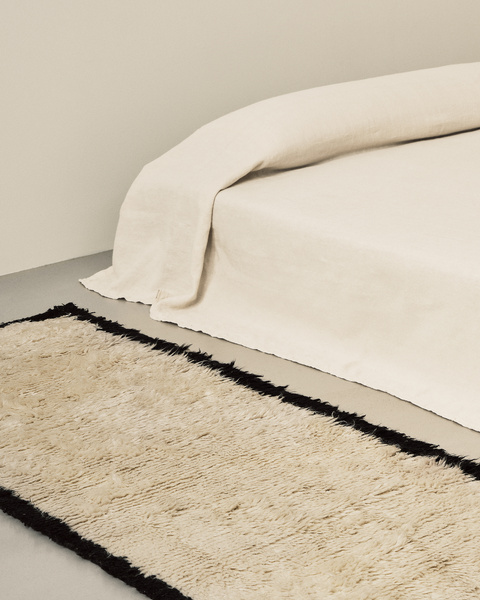 Shaggy Runner – Cream/Black | Shag Wool Runner | NORDIC KNOTS