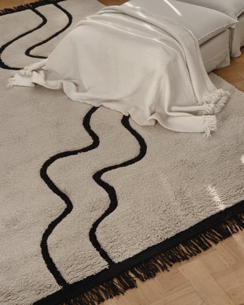 River – Snow | Patterned Shag Rug | NORDIC KNOTS