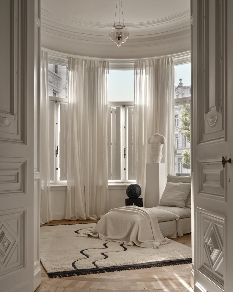 River – Snow | Patterned Shag Rug | NORDIC KNOTS