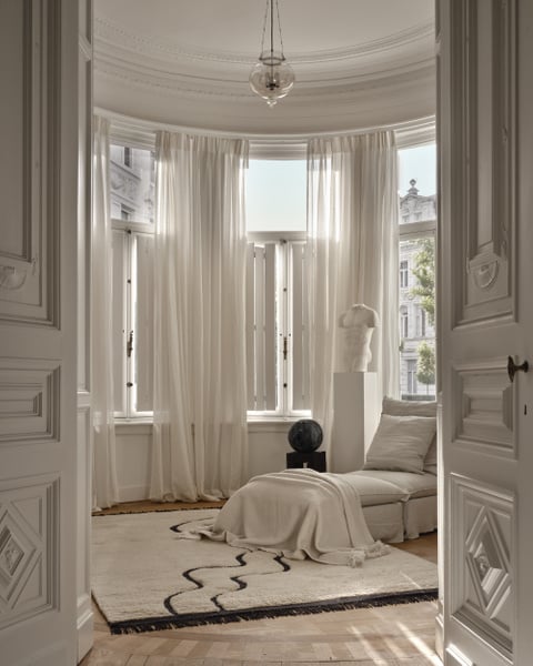 River – Snow | Patterned Shag Rug | NORDIC KNOTS