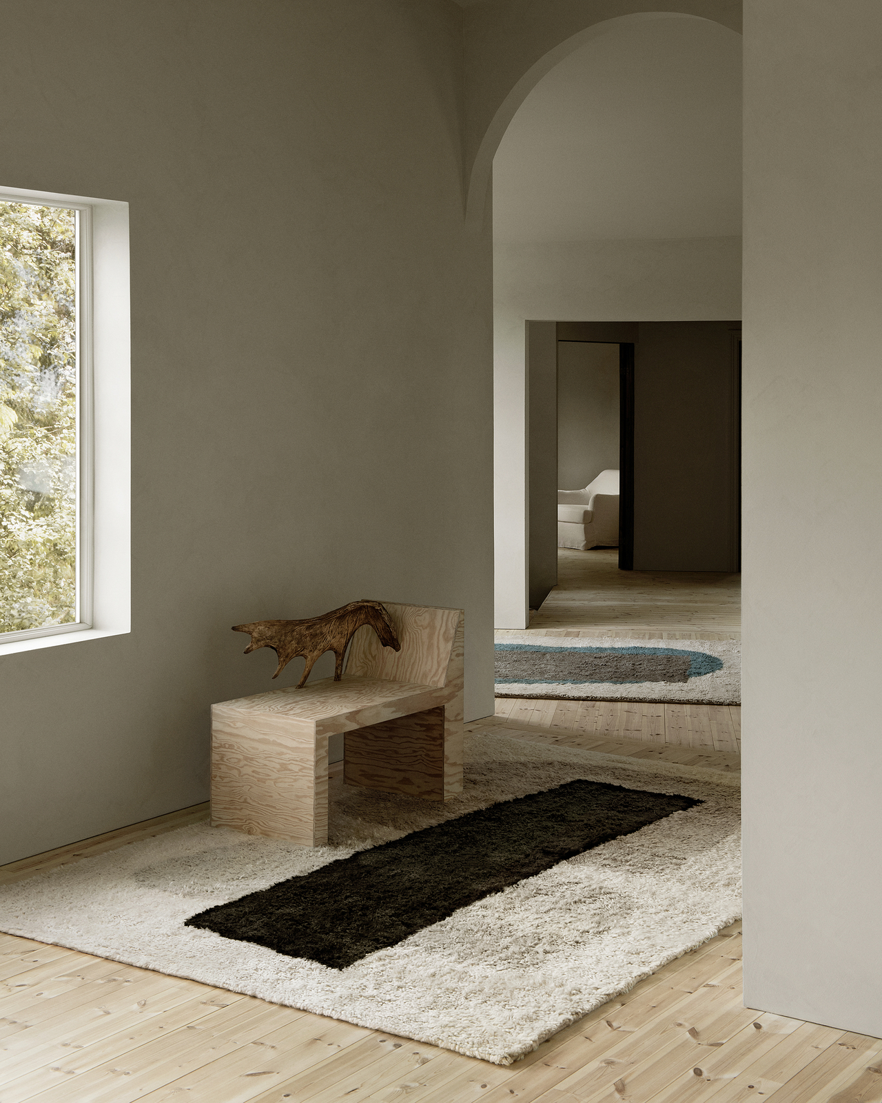 Monolith 01 – Dusty White | Abstract Design Rug | NORDIC KNOTS