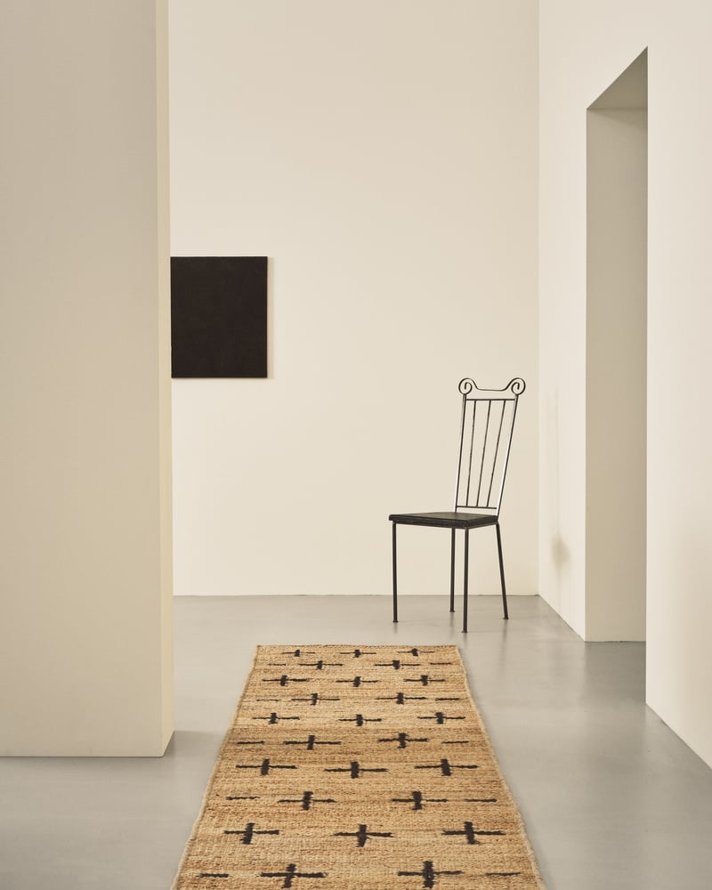 Jute Cross Runner – Black | Natural Jute Rug | NORDIC KNOTS