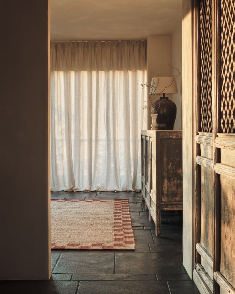 Jute Border – Red | Natural Jute Rug | NORDIC KNOTS