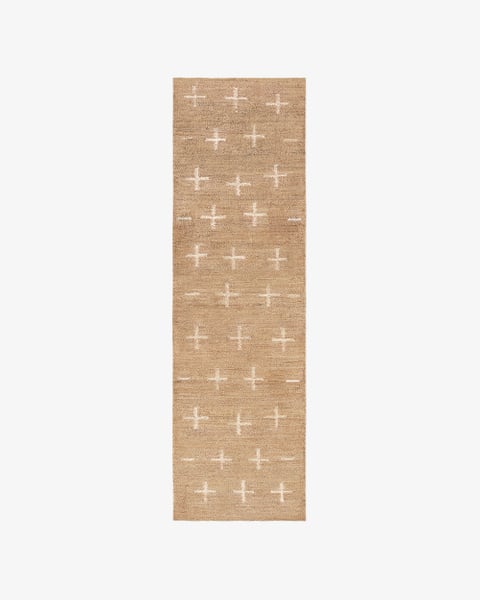 Jute Cross Runner – Cream | Natural Jute Rug | NORDIC KNOTS