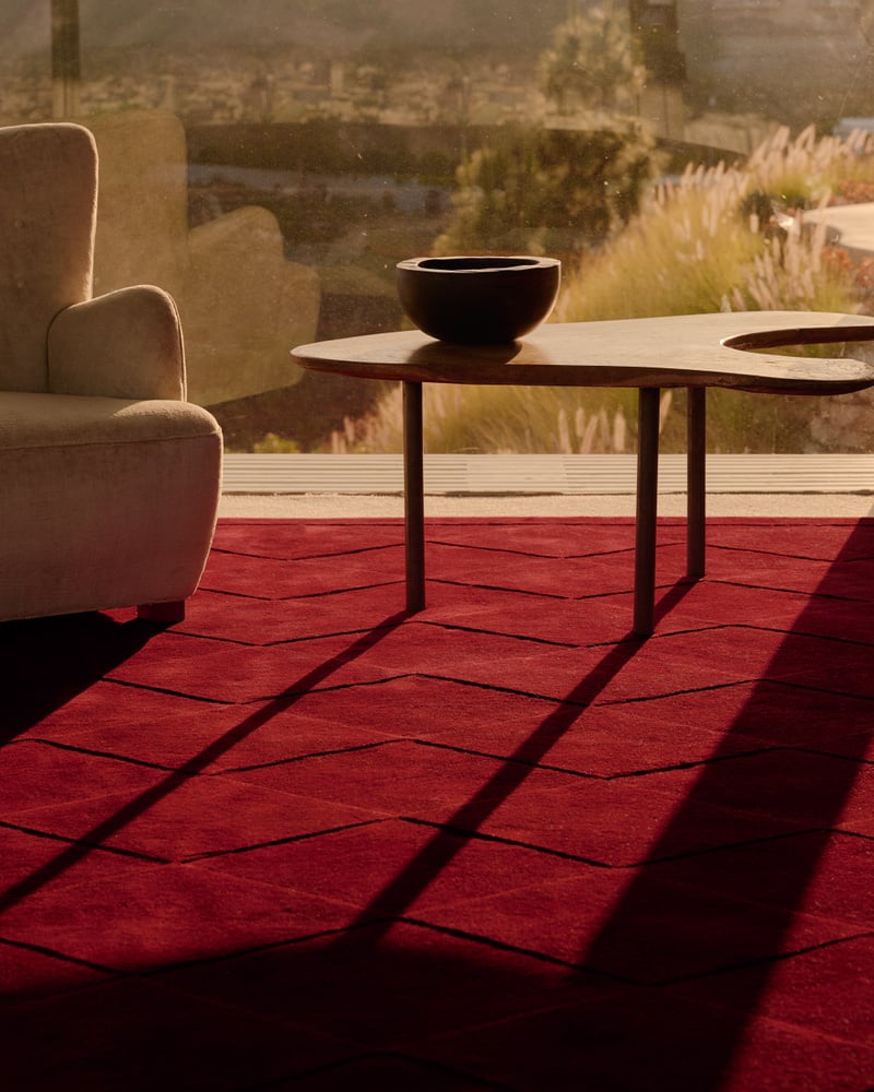 Diamond – Deep Red | Plush Textured Rug | NORDIC KNOTS
