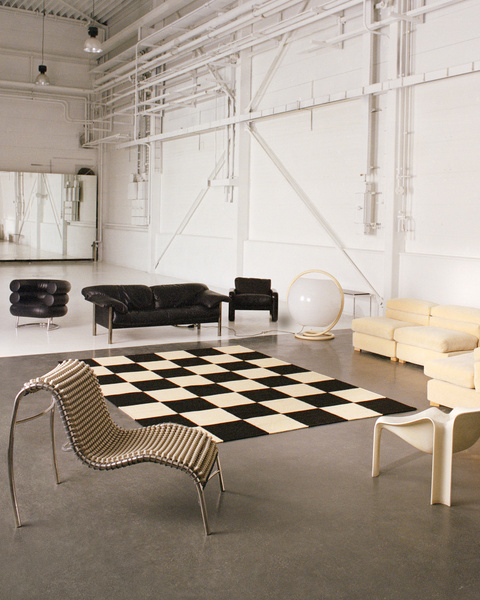 Square – Black/Cream | Flatweave Checkered Rug | NORDIC KNOTS