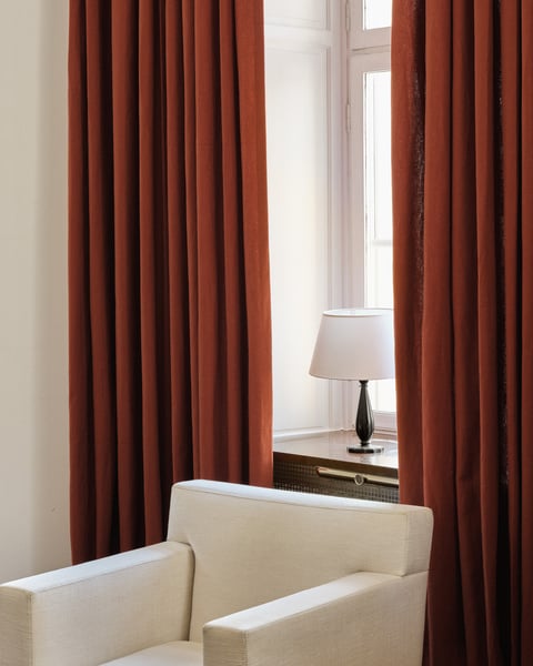 The Shade - Burnt Red | Room-Darkening Cotton-Linen Curtain | NORDIC KNOTS
