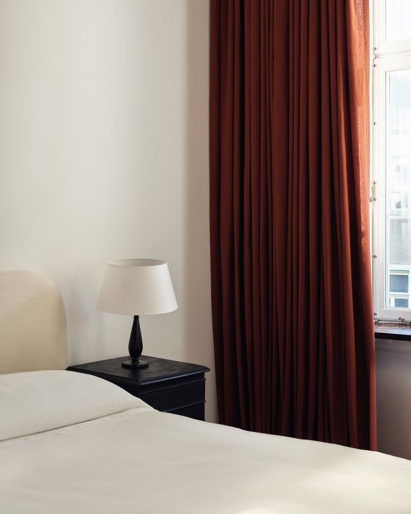 The Blackout – Burnt Red | 100-250 cm Cotton-Linen Curtain with ...