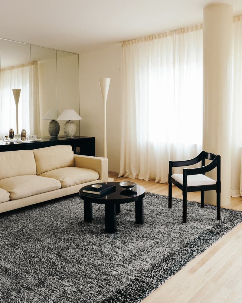 Ryya 02 – Black/White | Scandinavian Shag Rug | NORDIC KNOTS