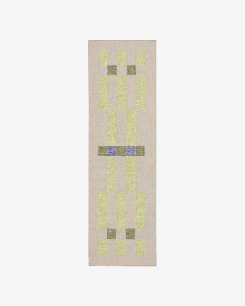 Tradition 02 Runner – Green | Patterned Flatweave Rug | NORDIC KNOTS