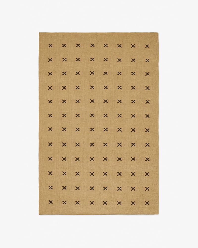 Cross – Mustard/Dark Brown | Patterned Flatweave Rug | NORDIC KNOTS