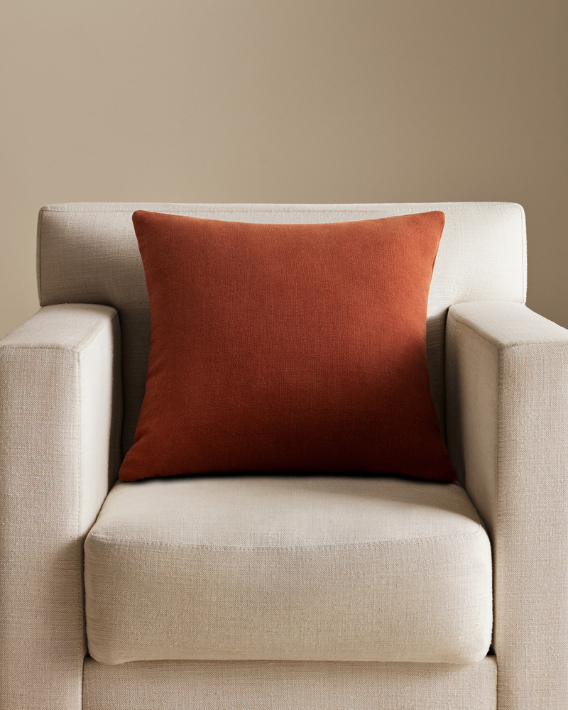 Studio Linen – Burnt Red | 100% Linen Pillow Cover | NORDIC KNOTS